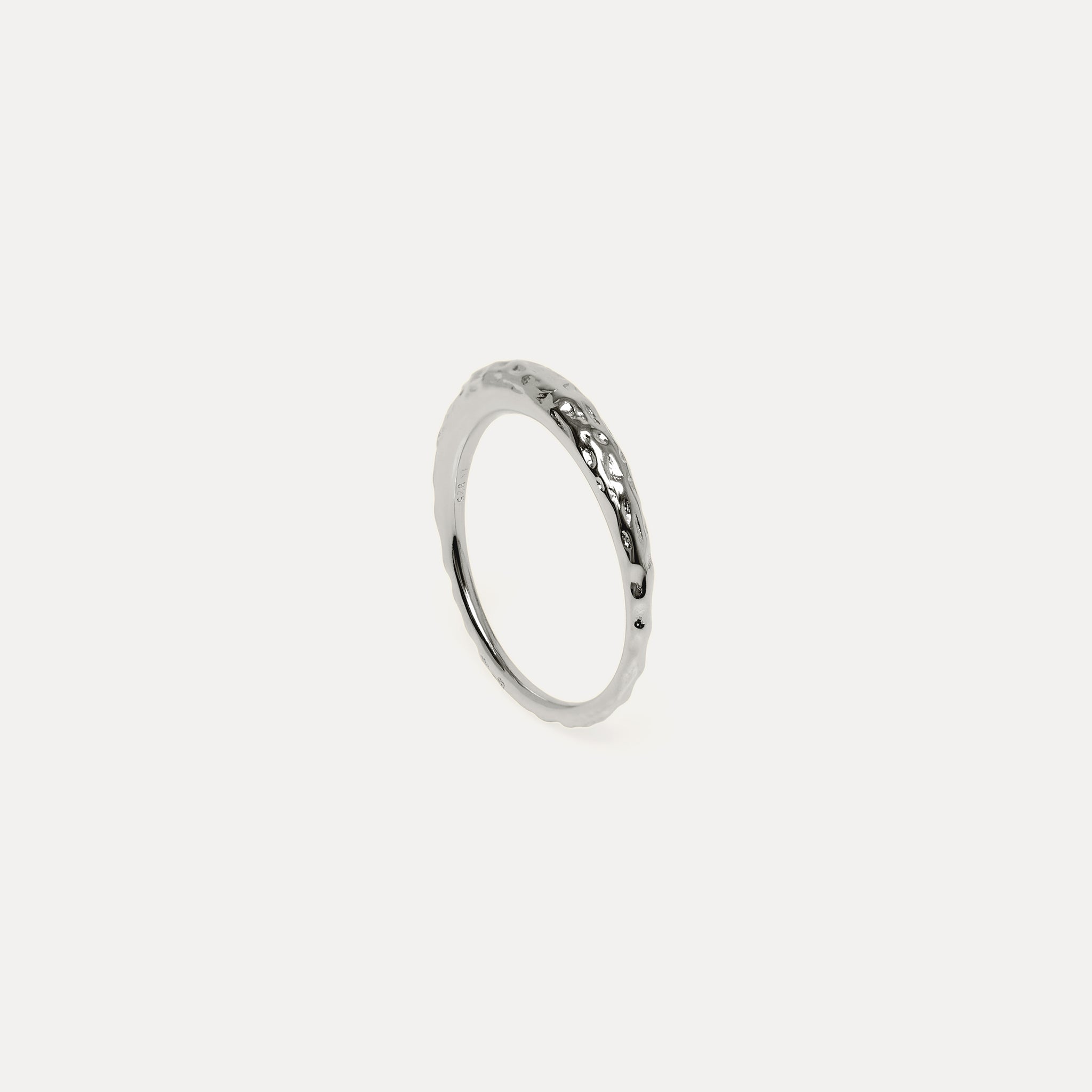 Hammered Thin Bombe Ring
